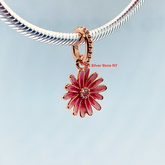 Pandora | Jewelry | New Pandora Rose Gold Pink Daisy Flower Charm ...